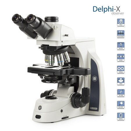 Euromex Delphi-X Observer 40X-1000X Trinocular Microscope DX1153-PLI | Zoro